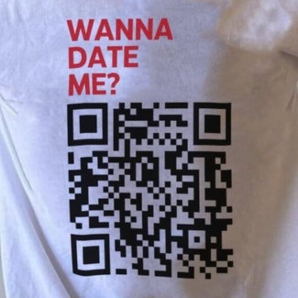 Hand Crafted | Tops | Wanna Date Me Qr Code Tshirt | Poshmark